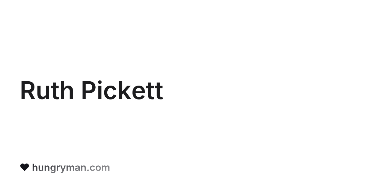 Ruth Pickett – hungryman